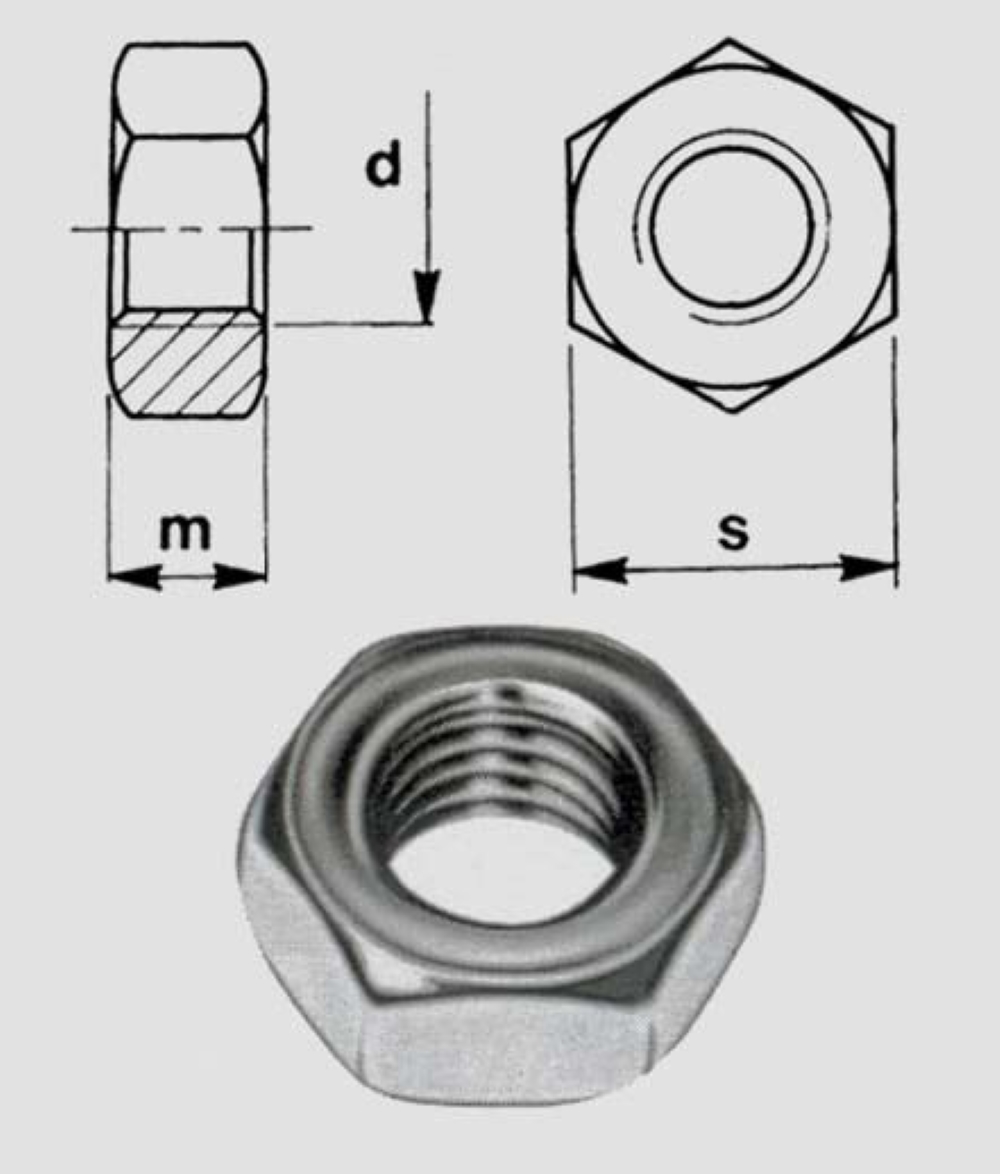 DADO ESAGONALE ACCIAIO ZINCATO UNI 5588 DIN 934 CL.10 | Acquista su ...